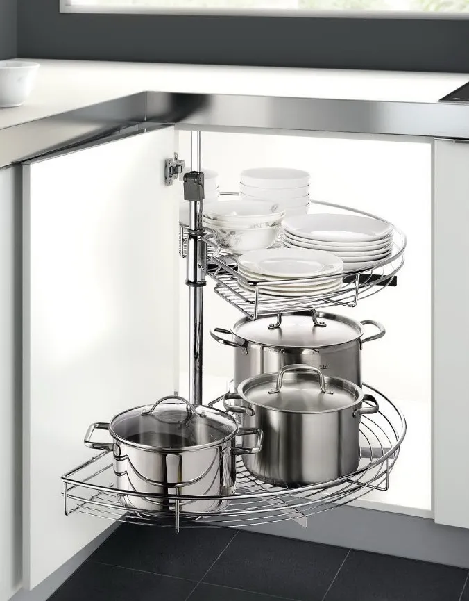 180° Revolving Pull-Out Basket | Space-Saving Rotating Kitchen Storage ...