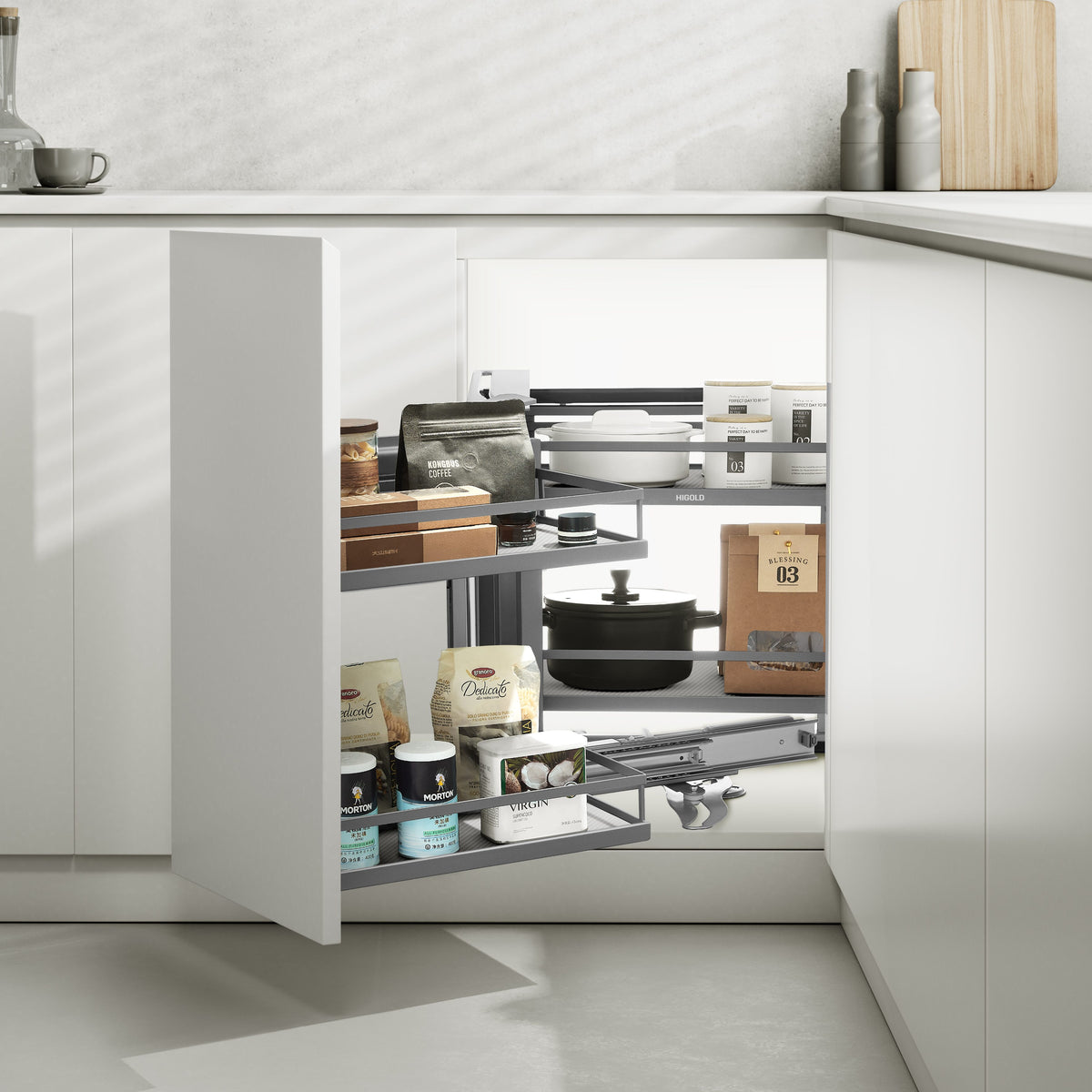 Expando Corner Pull-Out Unit | 4-Basket Soft-Close Kitchen Storage ...