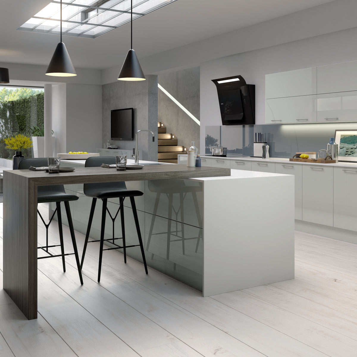 Valencia Light Grey Gloss Finishing Components | Minimalist High-Gloss ...